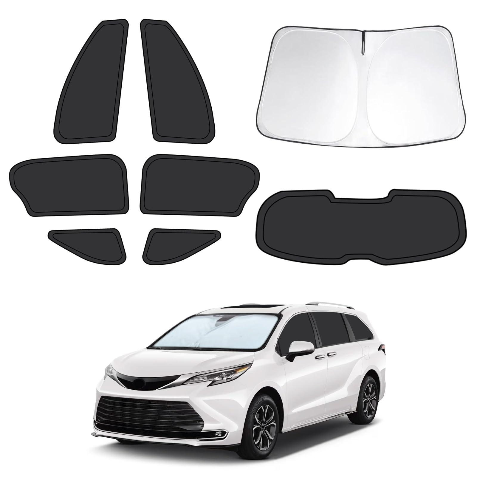 8pcs Car Window Shades for Toyota Sienna 2021-2025, Full Car Window ...