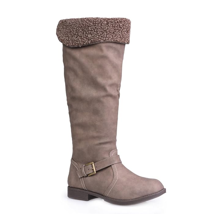 Twisted Women's Amira Wide Width Asymetrical Aztec Foldover Zip-Up Knee ...