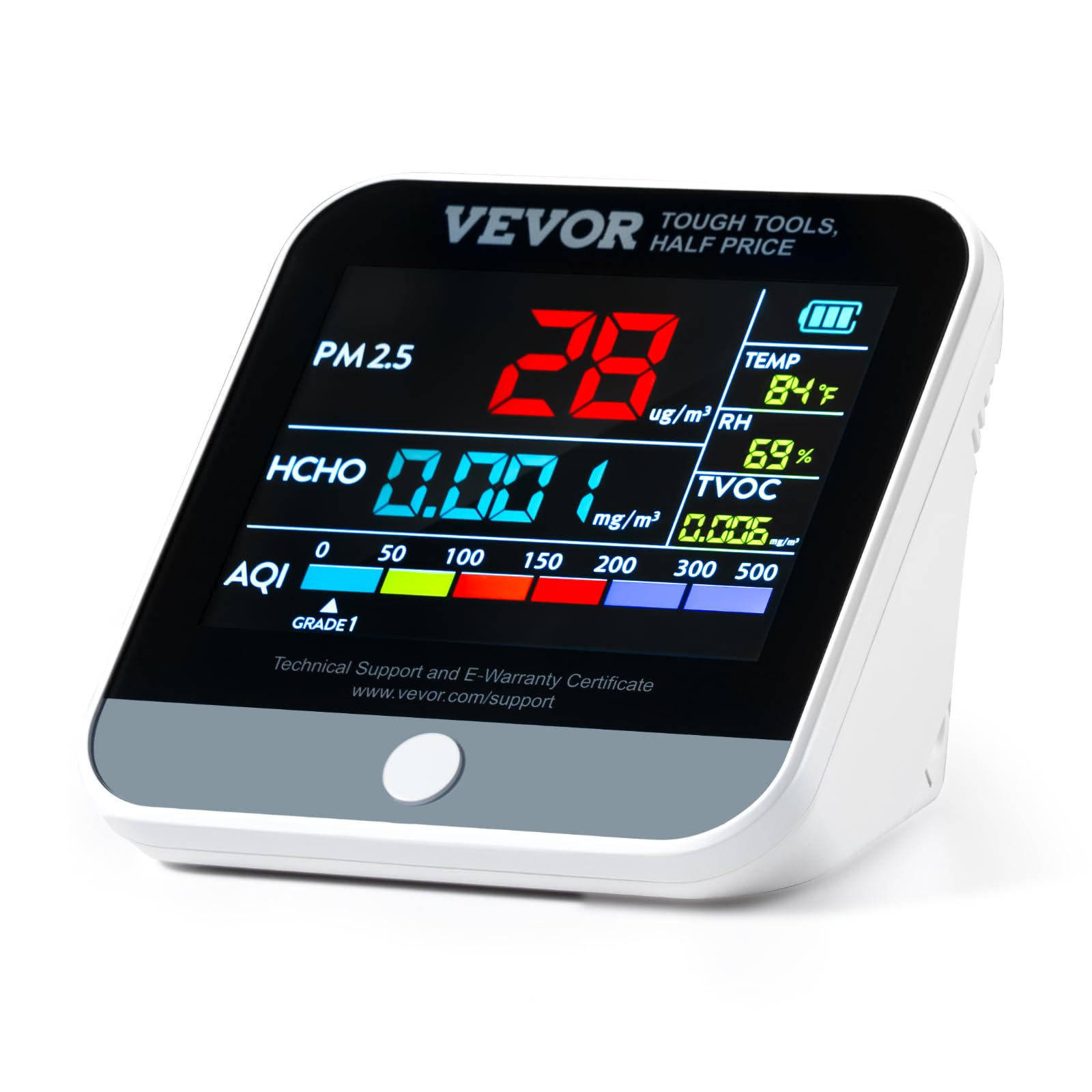 VEVOR Mini Air Quality Monitor 8-in-1, Professional PM2.5 PM10 PM1.0 ...