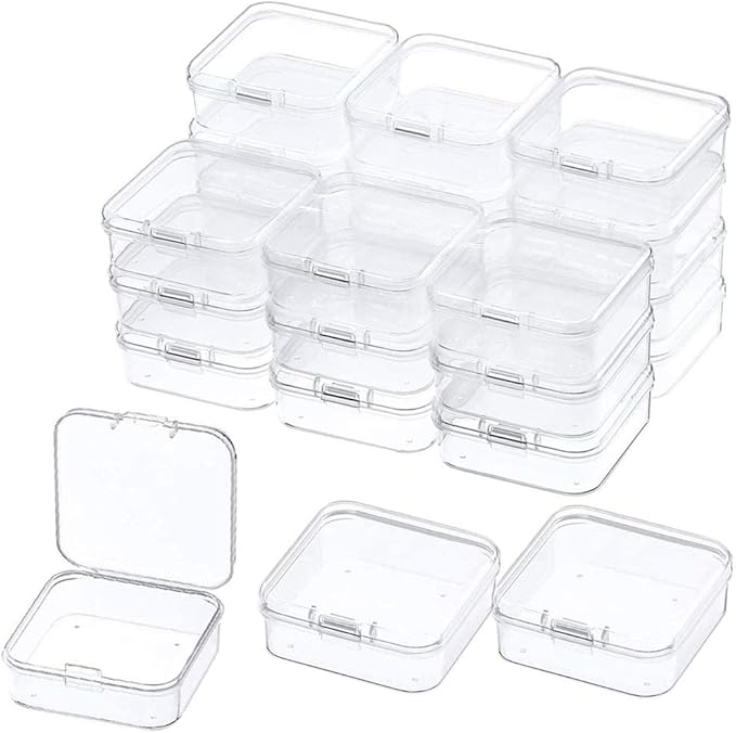 Amazon.com: 24 Pack Small Clear Plastic Beads Storage Containers Box ...