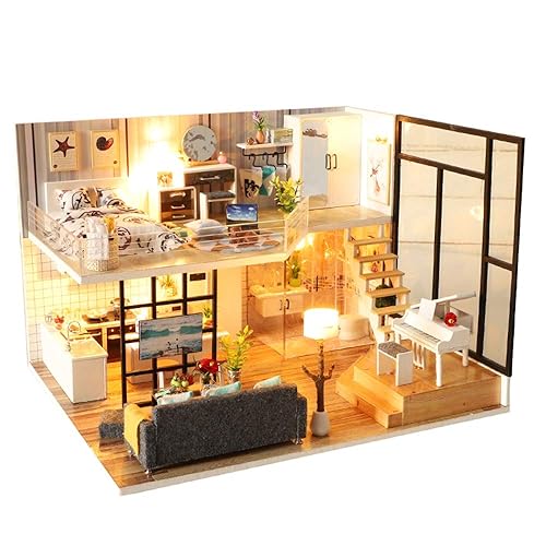 Spilay DIY Miniature Dollhouse Wooden Furniture Kit,Handmade Mini Plus ...