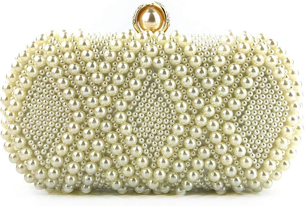 Perla Bolsa Bolsa De Cristal Perla Blanco Noche Desgaste Bolso De Mano ...