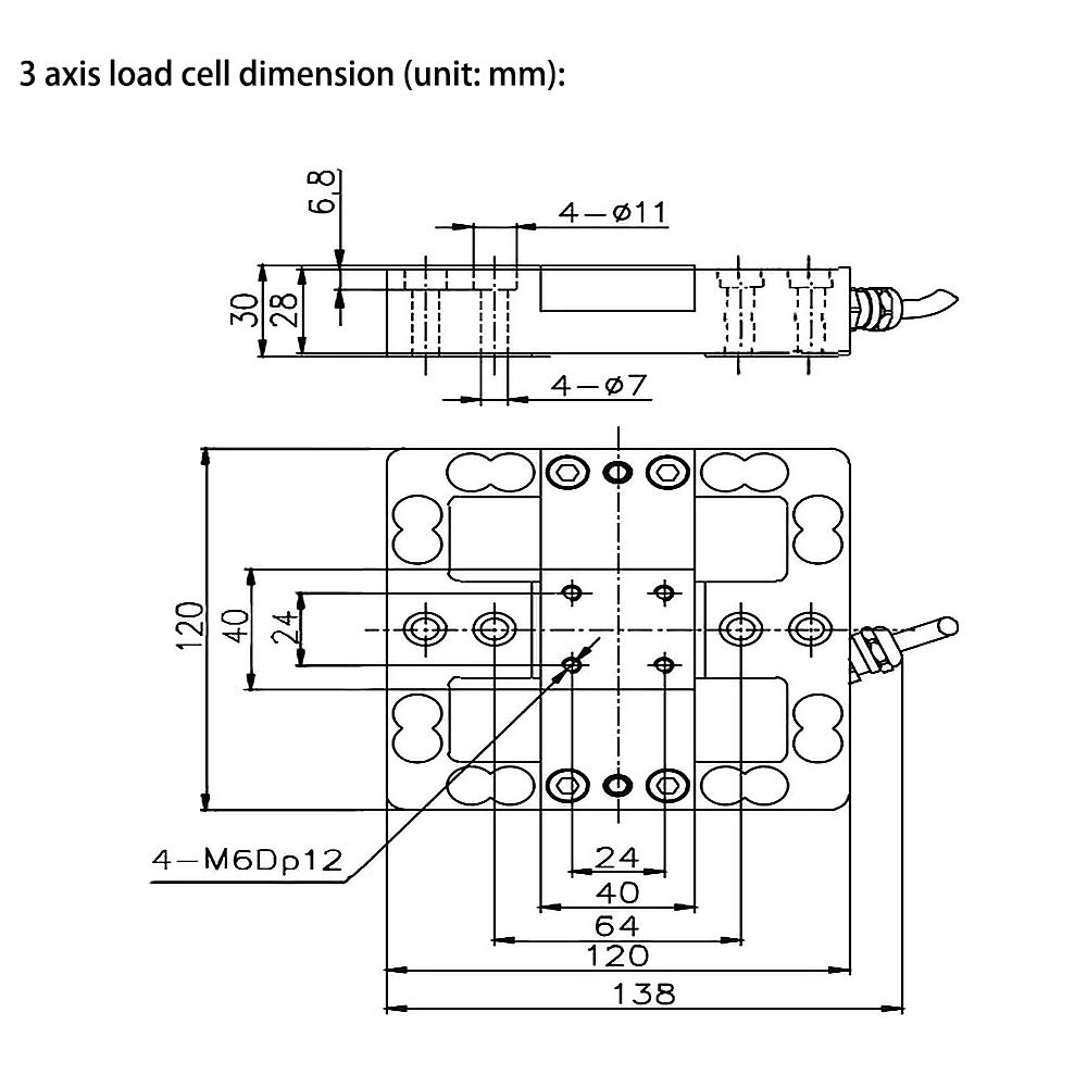 Multi Axis Load Cell for Force Measurement of X/Y/Z Axis 0.5% FS ...