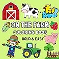 Amazon.com: Farm Coloring Book: 60 Bold and Easy Designs for Kids and ...