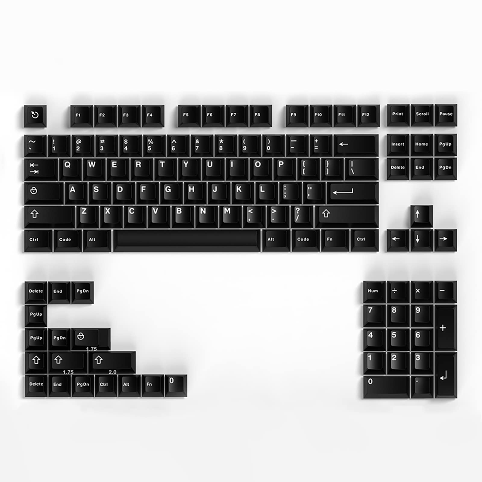 Mua Gliging Doubleshot Keycaps 60 Percent, Minimalist Style Black 125 ...