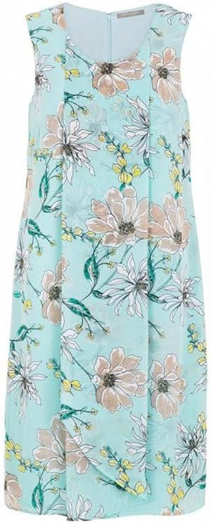 Ann Harvey Plus Size Blue Floral Sleeveless Chiffon Swing Dress Size 28 ...