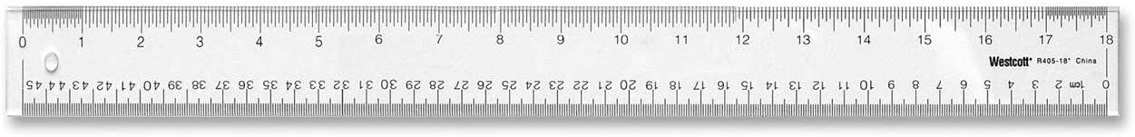 Westcott See Through Acrylic Ruler, 18 Inches, Clear (10564): Amazon.ca ...