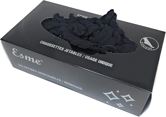 100 Pack Disposable try on foot socks 20 denier, Black, fits also for ...