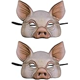 Amazon.com: Dzrige Halloween Pig Mask Scary Half Face Pig Mask for ...