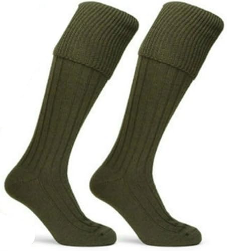 MENS QUALITY OLIVE GREEN SHOOTING SOCKS-DISCOUNT FOR 2 PAIRS! (11-13 ...