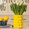 BIEN BEAU Lemon Vase -7 Inch Tall Yellow Ceramic Mediterranean Style ...