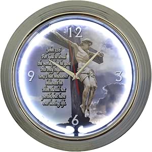 MISUE Neon Wall Clock,15-INCH Jesus Spiritual Religious Clocks : Amazon ...