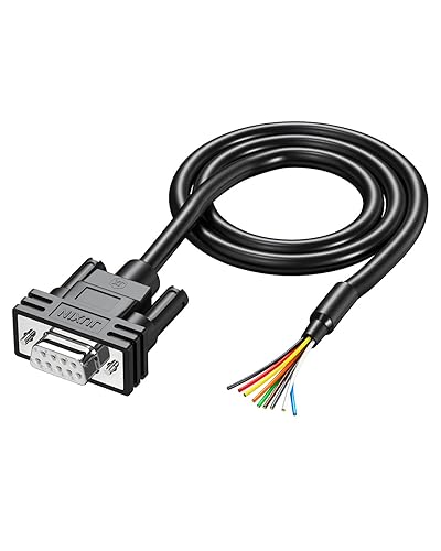 JUXINICE DB9 Female Connector to Bare Wire END, D-SUB 9 pin RS232 ...