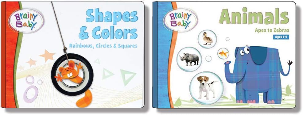 Amazon.com: Brainy Baby Board Book Shapes,Colors and Animals Book Set ...
