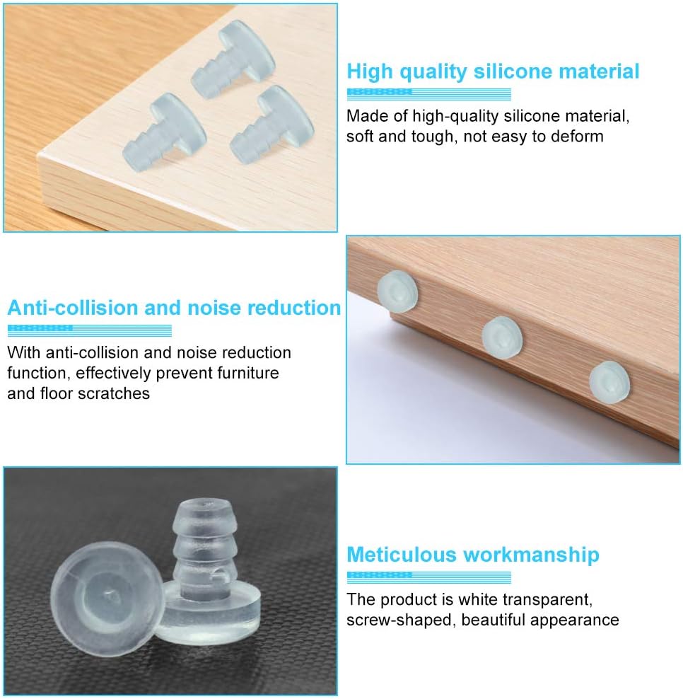 KLYNGTSK 40 PCS Glass Top Table Bumpers Clear Rubber Grippers Anti ...