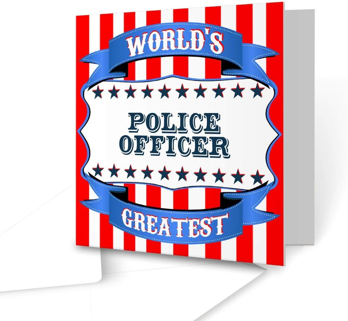 World's Greatest Police Officer - Square Greeting Card: Amazon.co.uk ...