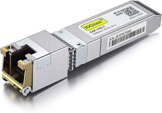 10Gb SFP+ RJ45 Module - 10GBase-T Copper Transceiver Compatible for Cisco SFP-10G-T-S, Ubiquiti ...