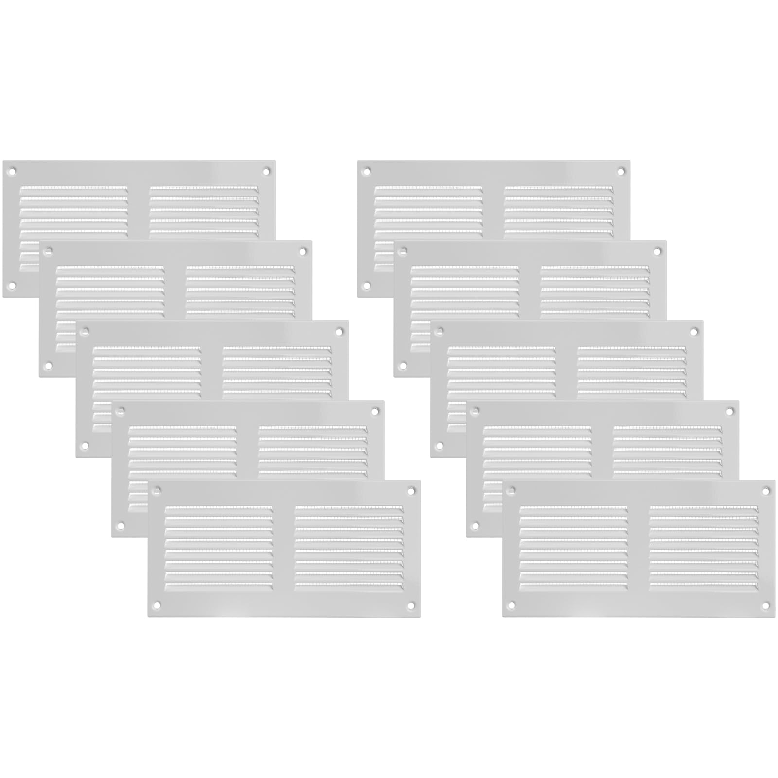 Vent Systems 8'' x 4'' Inch (Overall Dimensions) Pack of 10 - White ...