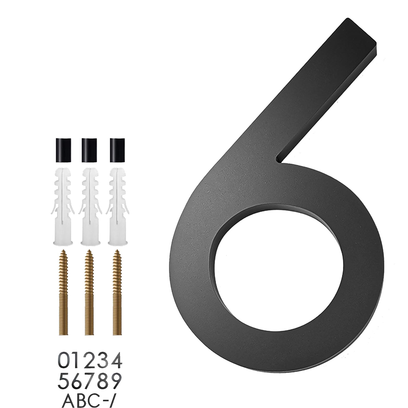 roslyong 6 Inch Floating House Number, Modern Outdoor Address Sign ...