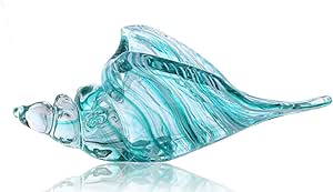 Amazon.com: Hand Blown Glass Conch Seashell Figurine Home Decor Art ...