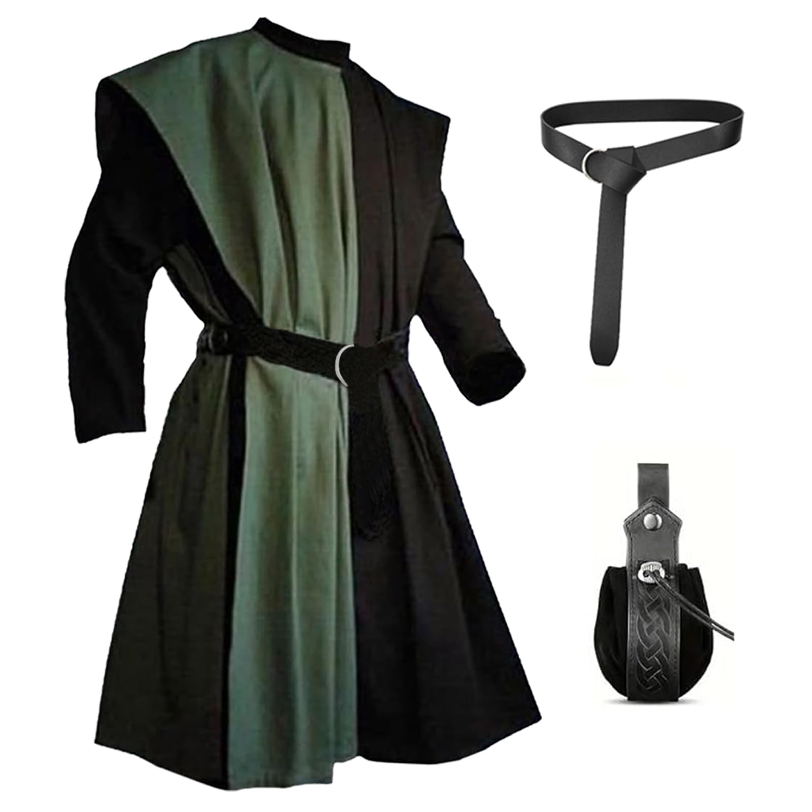 MAGITUTU Men Medieval Costume Templar Tunic Renaissance Shirt Cloak ...