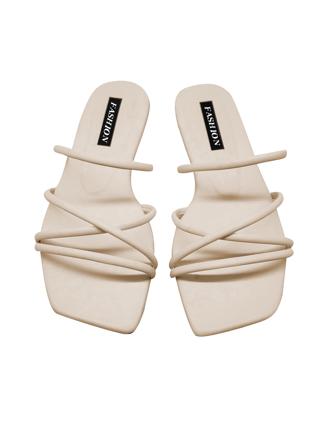 GORGLITTER Women's Sandals Dressy Flat Cross Strap Cute Slip on Summer ...