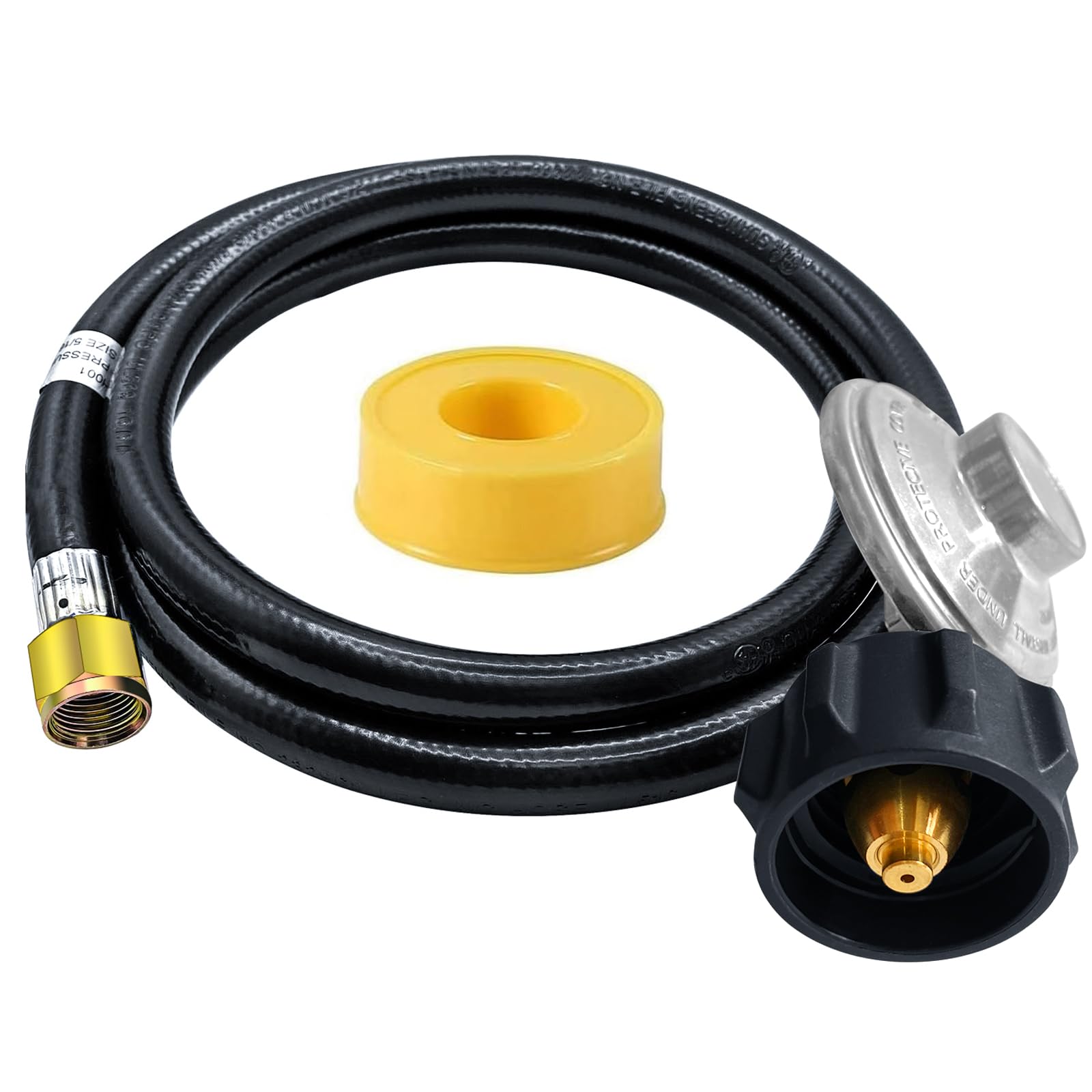 5 Feet Propane Regulator with Hose, Universal Gas Grill Regulator and ...