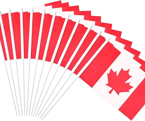 Canada Stick Flag, ANLEY Canadian 5x8 inch Handheld Mini Flag with 12 ...
