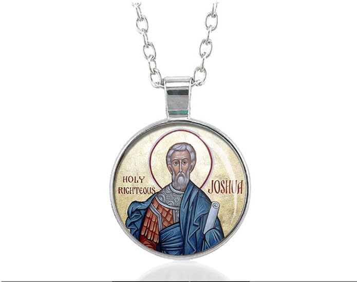Amazon.com: St Joshua Religious Necklace Round Medal: Jewelry