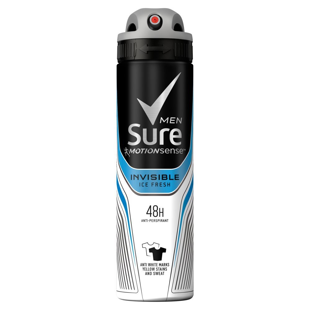 Sure Men Anti-Perspirant Deodorant Spray Invisible Ice 150ml: Amazon.co ...