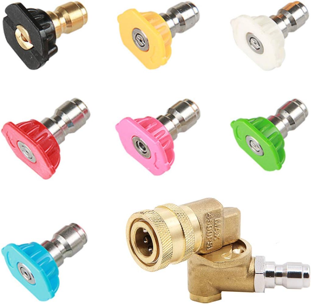 7 pcs Quick Release Pressure Washer Spray Nozzles with Quick Connecting ...