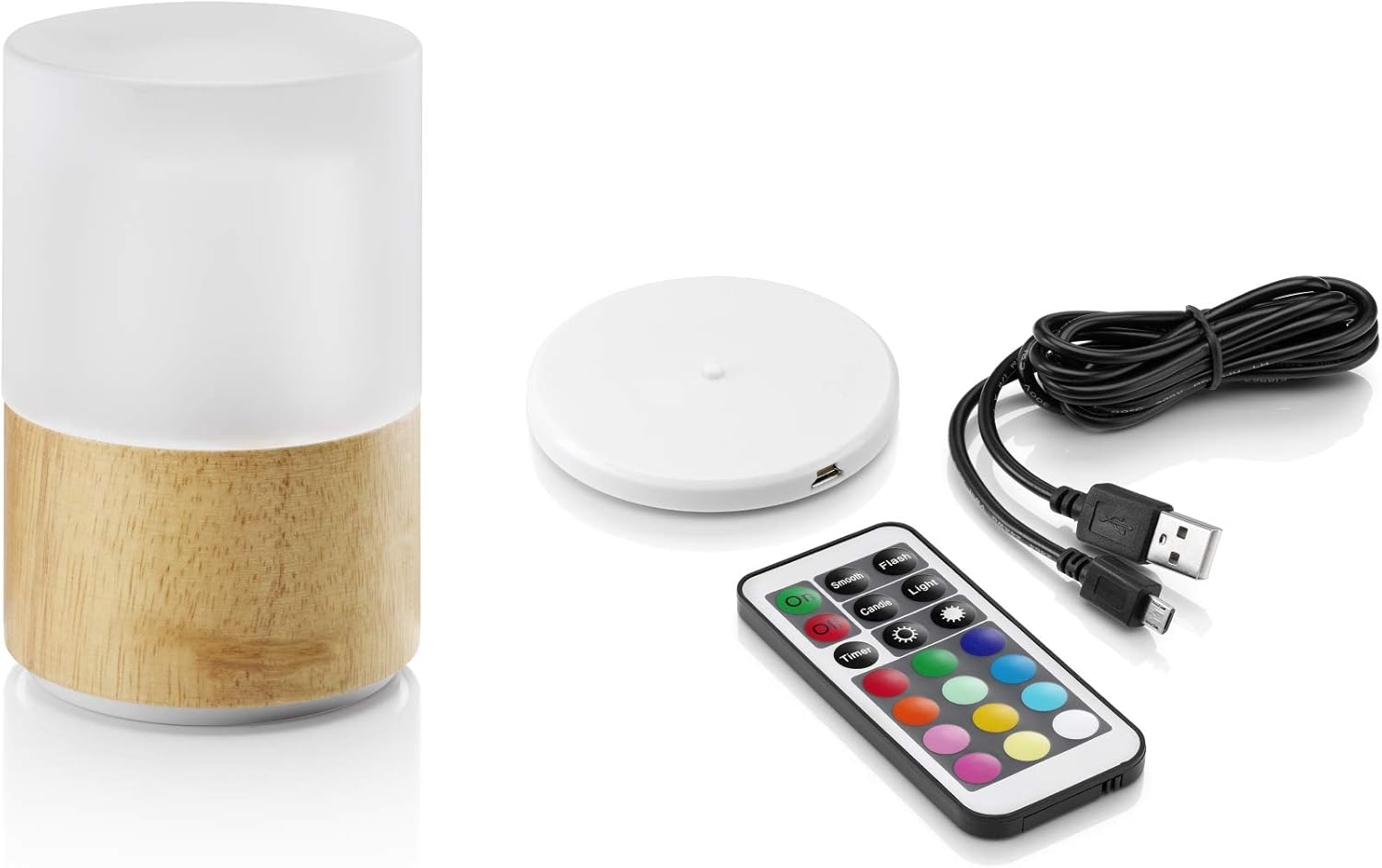 Auraglow Rechargeable Cordless Wireless Colour Changing & White Light ...