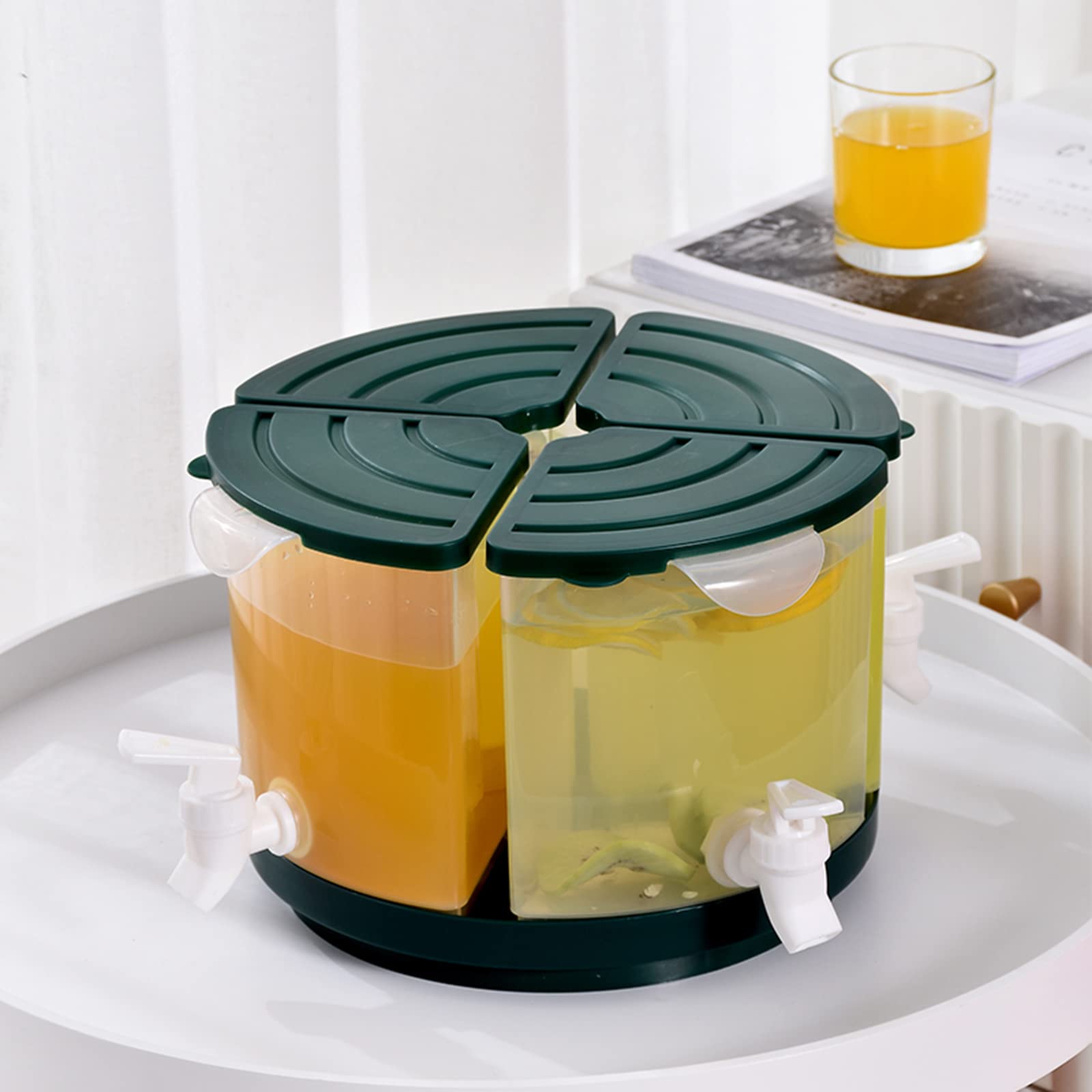 PRTECY Beverage Dispenser for Fridge, 5.5 L/1.5 Gallon Rotating Plastic ...