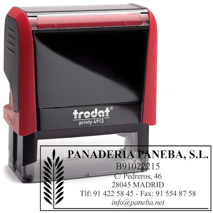 Trodat Printy 4913 4.0 - sellos (58 mm, Negro, Rojo): Amazon.es: Oficina y papelería