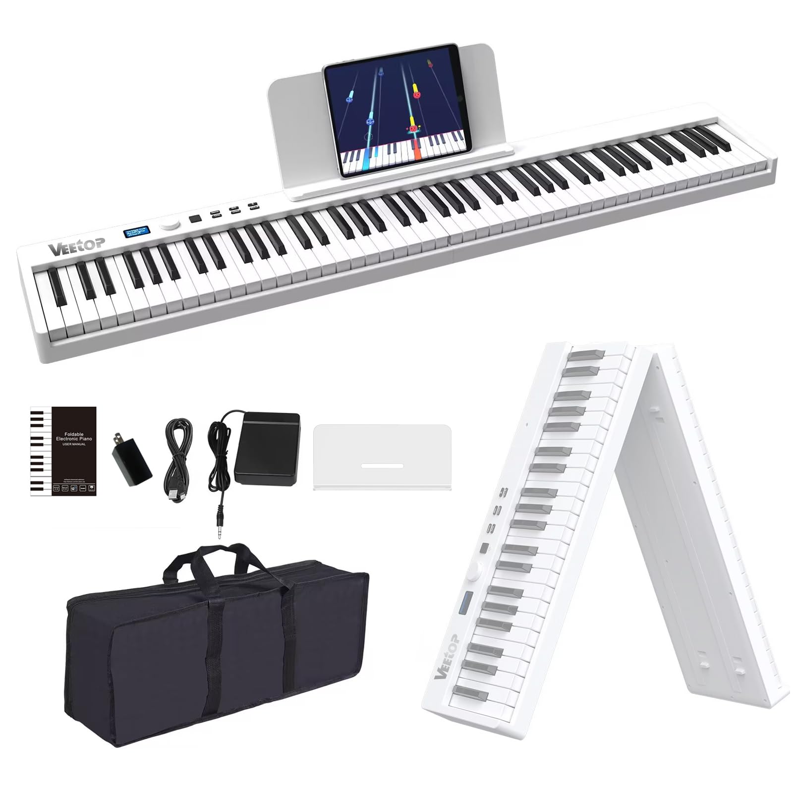 Mua Veetop 88 Key Keyboard Piano Folding Piano with Full Size, Electric ...