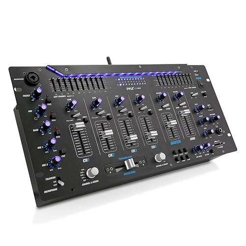 Pyle 6 Channel Mixer DJ Controller with Bluetooth, Professional Sound ...