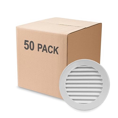 Repa Market 50-Pack 4'' Inch - Plastic White Vent Covers with Flange ...