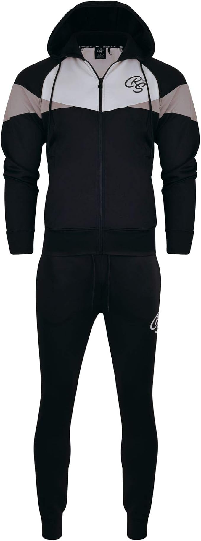 Crosshatch Mens Tracksuit Set Hooded Top and Tracksuit Bottoms | Full ...