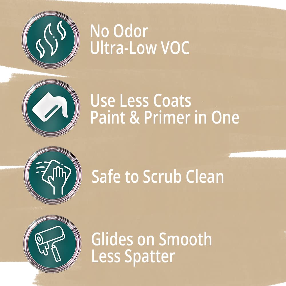 Rodda Paint CASCADIA ZERO Interior Flat Paint & Primer In One, 1-Gallon ...