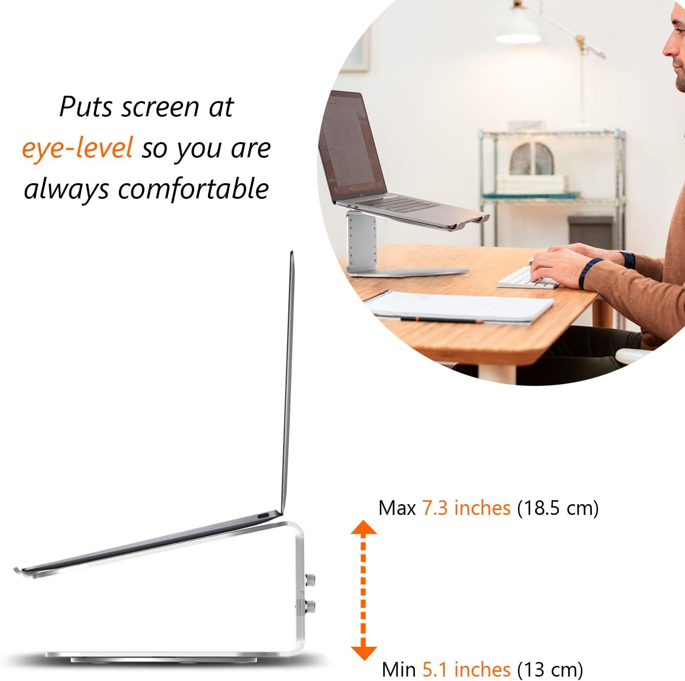 Urbo Ponton Laptop Stand with 360-Degree Rotating Base, Heat Vent ...