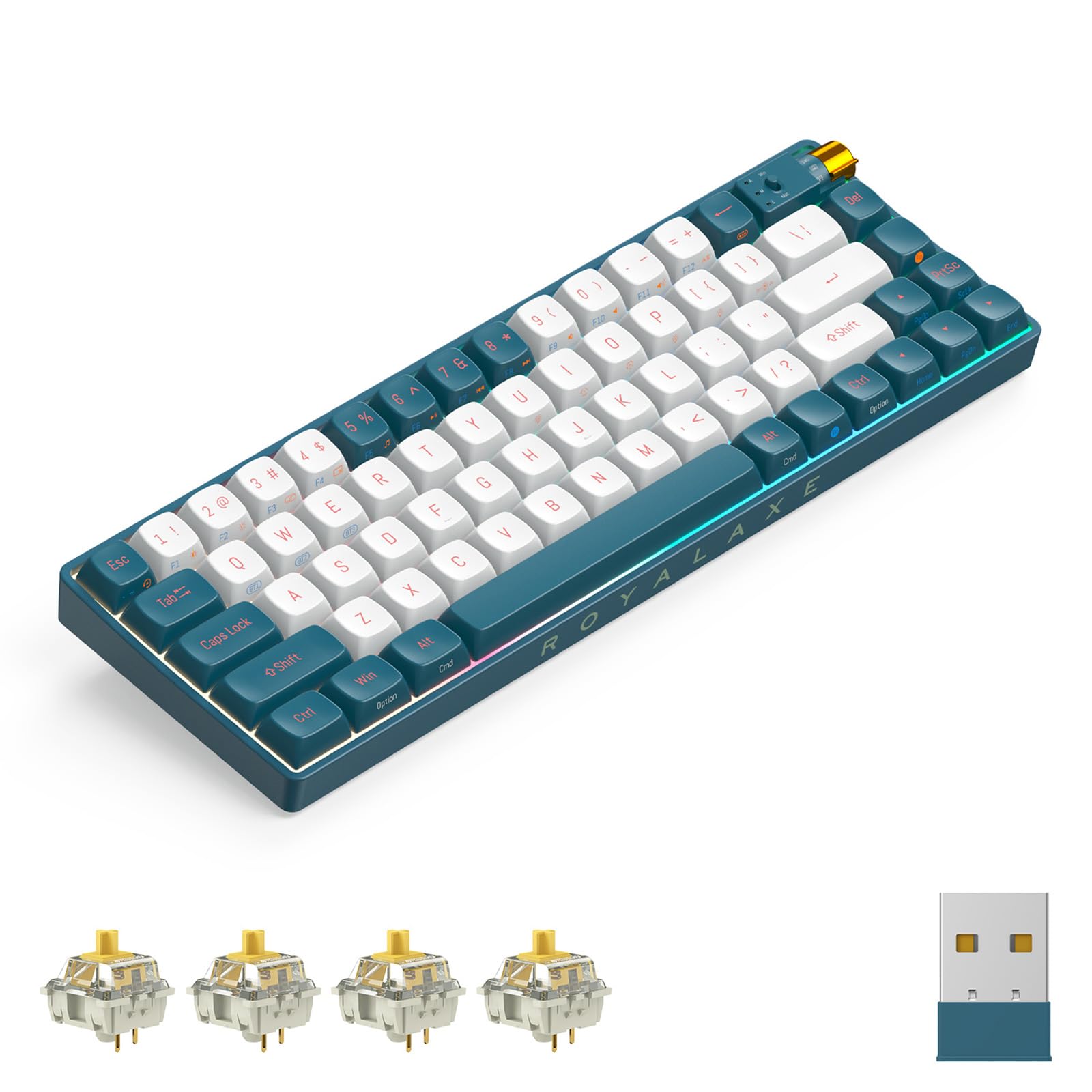 Mua 60 Percent Wireless Mechanical Keyboard, Gateron G Pro 3.0 Yellow ...