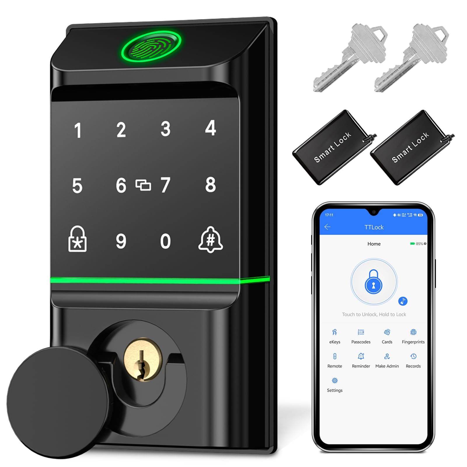GGUU Smart Lock Keyless Entry Door Lock Smart Lock for Front Door ...