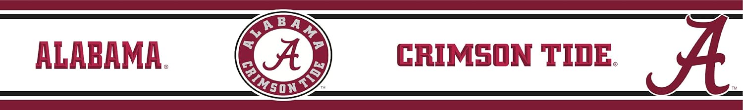 NCAA Alabama Self-Stick Wall Border - Crimson Tide Decor Accent low ...