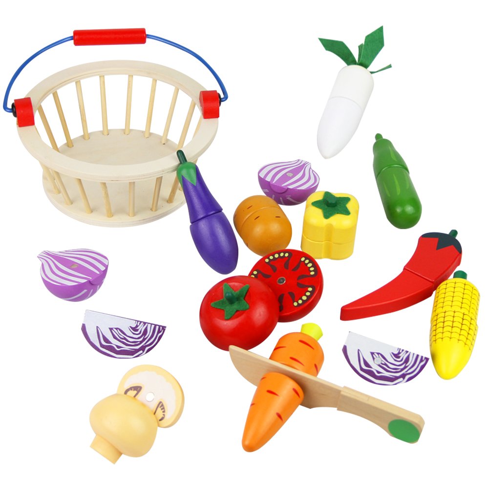 Frutas Y Verduras Juguete Madera Magnético Frutas Juguete Para Cortar Cocinita Juguete Madera