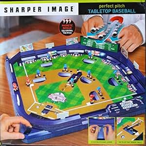 Amazon.com: Sharper Image Perfect Pitch Tabletop Baseball Game: Toys ...