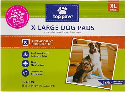 Amazon.com : Top Paw New and Improved X-Large Dog Pads (50 Count) : Pet ...