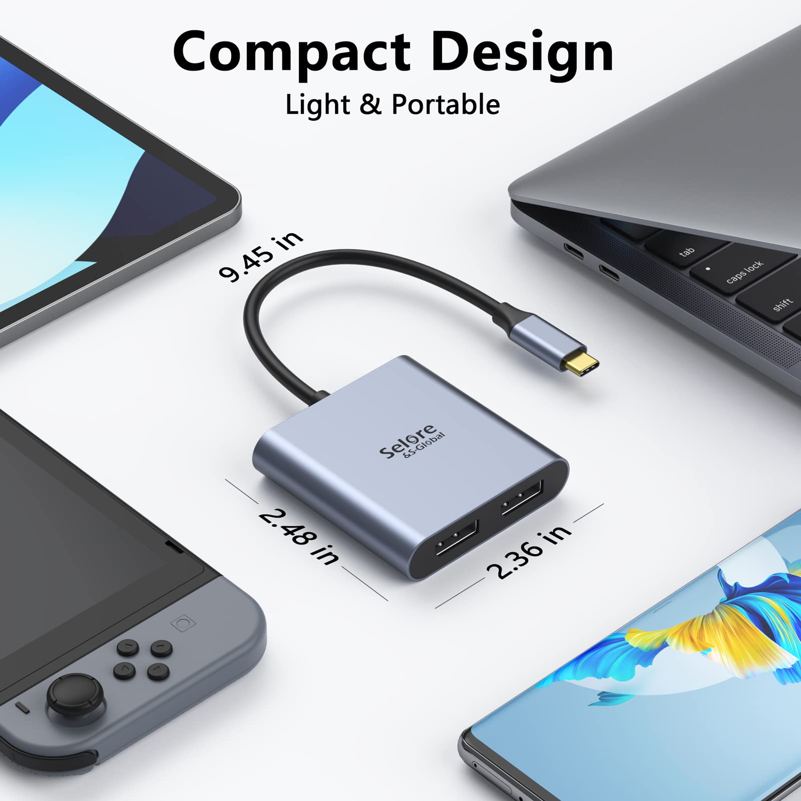 Mua USB-C to Dual 4K DisplayPort Splitter Adapter, USB Type C to ...