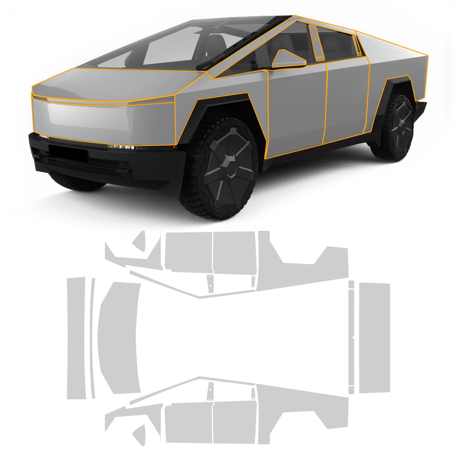 FDAIUN Entire Set PPF for Tesla Cybertruck 2024-Present Precut Car ...