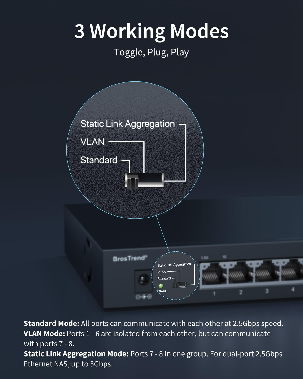 Mua BrosTrend 8-Port 2.5G Ethernet Switch Multi-Gigabit Unmanaged ...