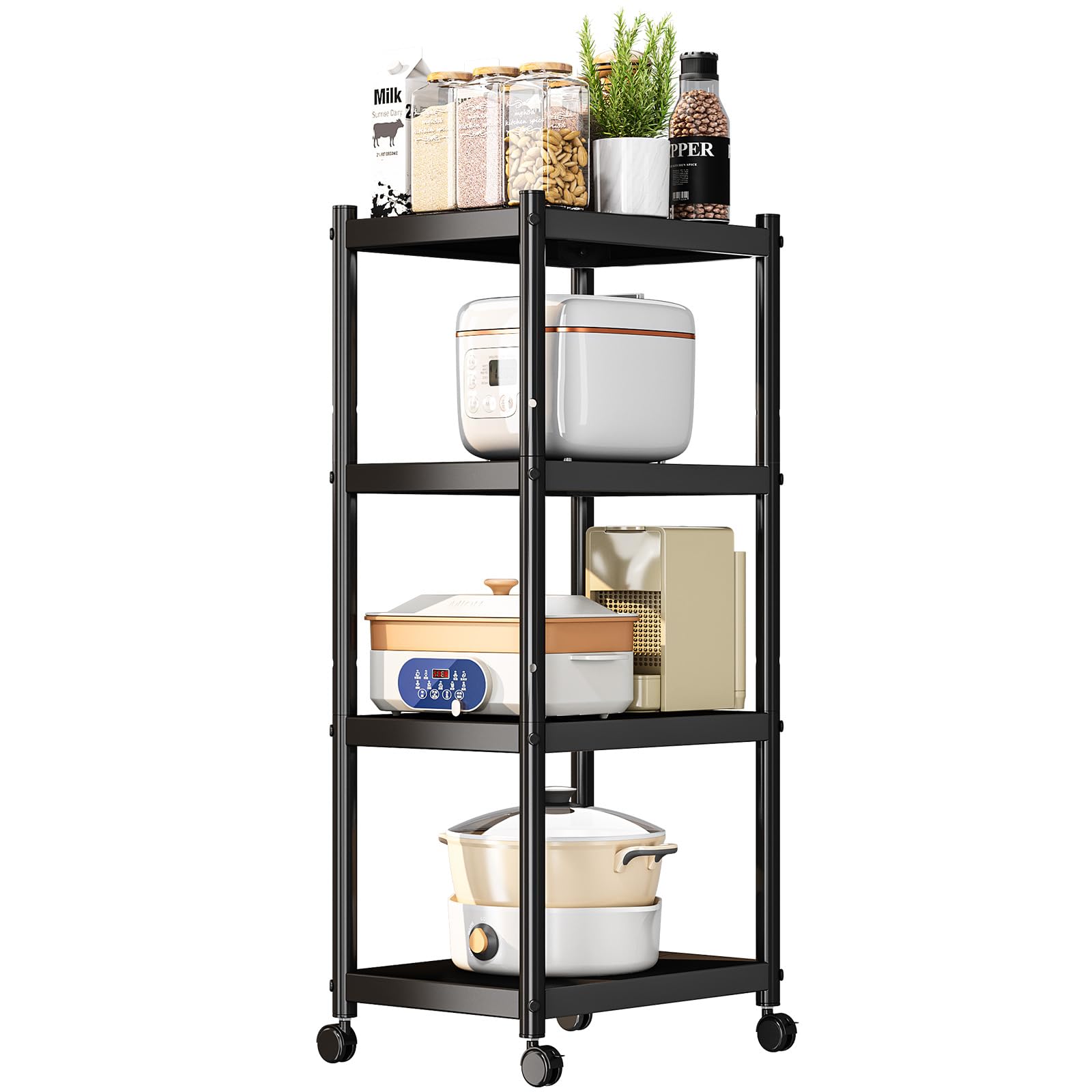 caktraie 4-Shelf Heavy Duty Shelving,Metal Utility Storage Racks with ...